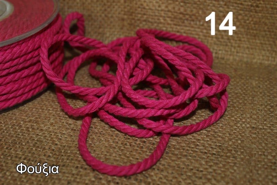 Κορδόνι 100% βαμβακερό στριφτό 10mm 10μ/καρούλι – Mylonas Trimmings
