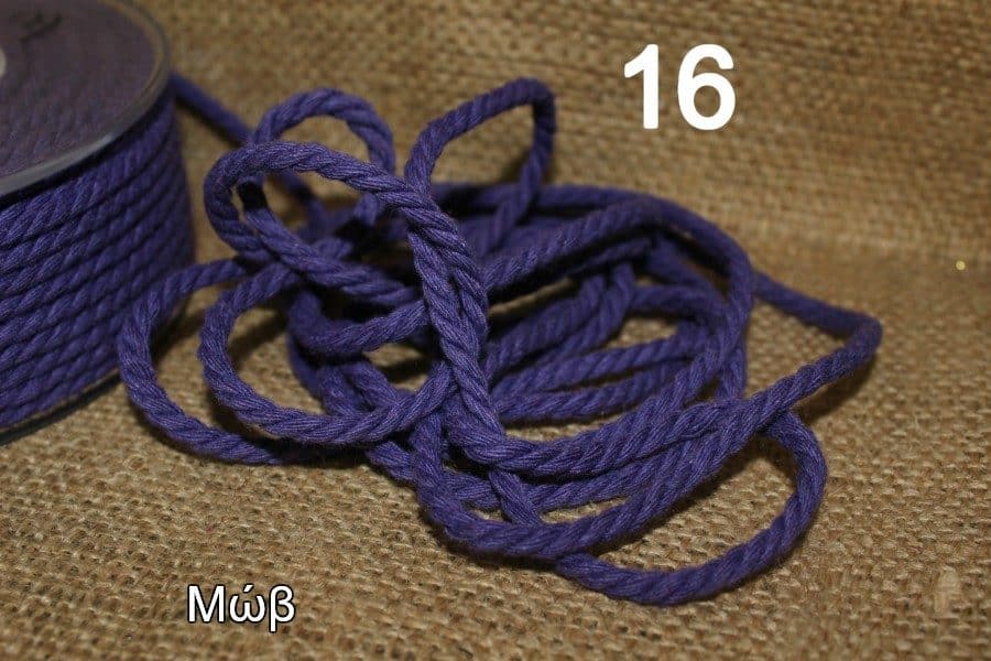 Κορδόνι 100% βαμβακερό στριφτό 10mm 10μ/καρούλι – Mylonas Trimmings