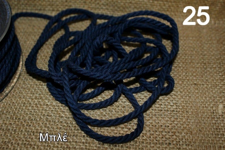 Κορδόνι 100% βαμβακερό στριφτό 10mm 10μ/καρούλι – Mylonas Trimmings