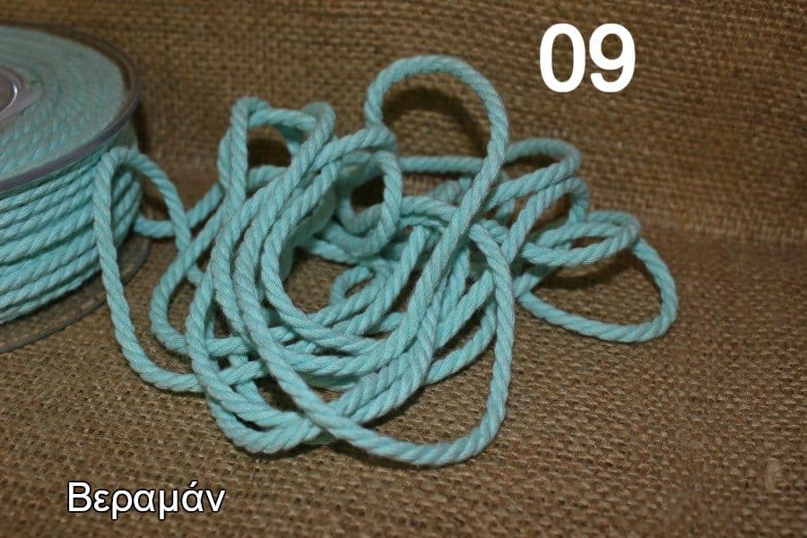 Κορδόνι 100% βαμβακερό στριφτό 10mm 10μ/καρούλι – Mylonas Trimmings